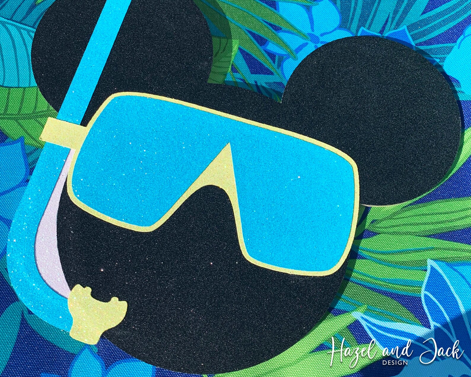 Fun in the Sun/snorkel Mickey Mouse Sparkly Wooden Door Decor | Etsy