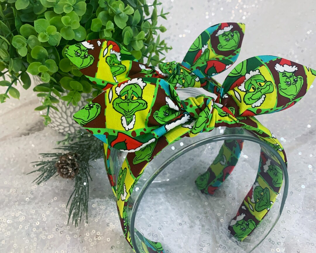 Grinch Faces Hand-knotted Bow Headbands. Retro Top Knot. - Etsy