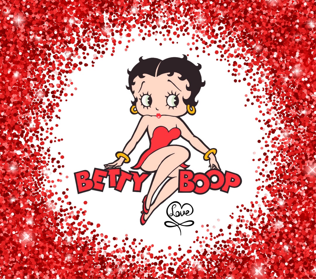 Betty Boop Sublimation PNG Tumbler, Red Glitter Png, Love Betty Boop - Etsy