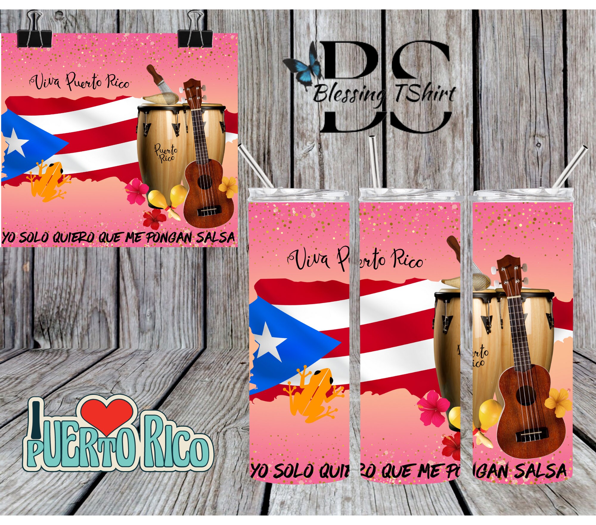 Salsa Puerto Rico PNG Sublimation Tumbler. Salsa PNG, Salsa Girl ...