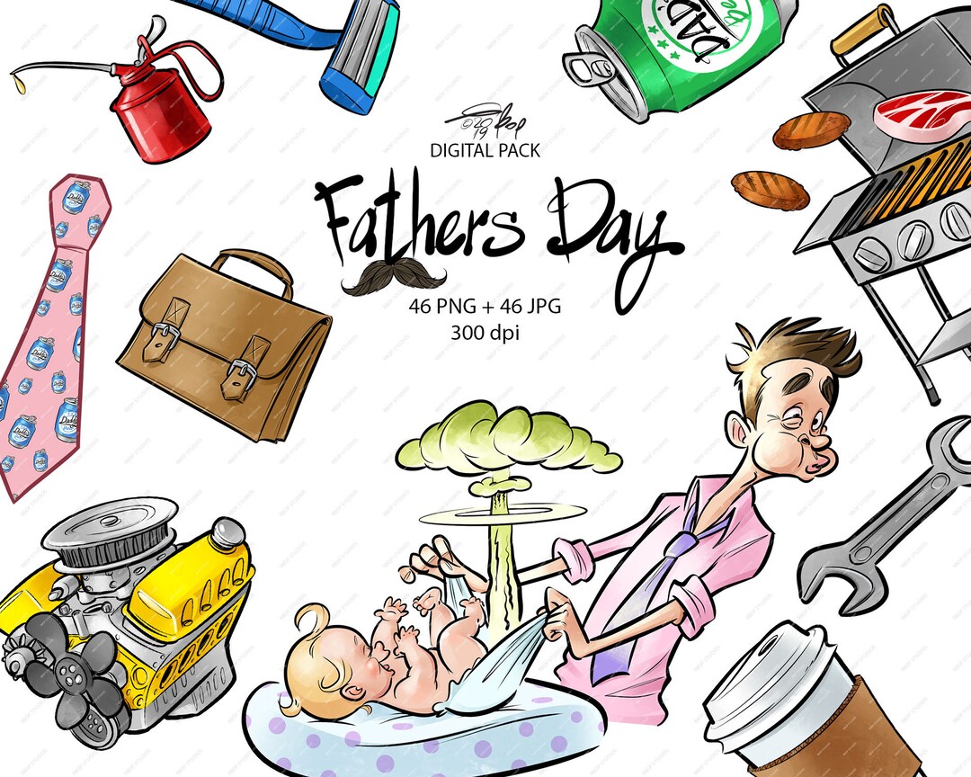 Father's Day Clipart, Digital Clipart, Father, Dad, Card, Multipack ...