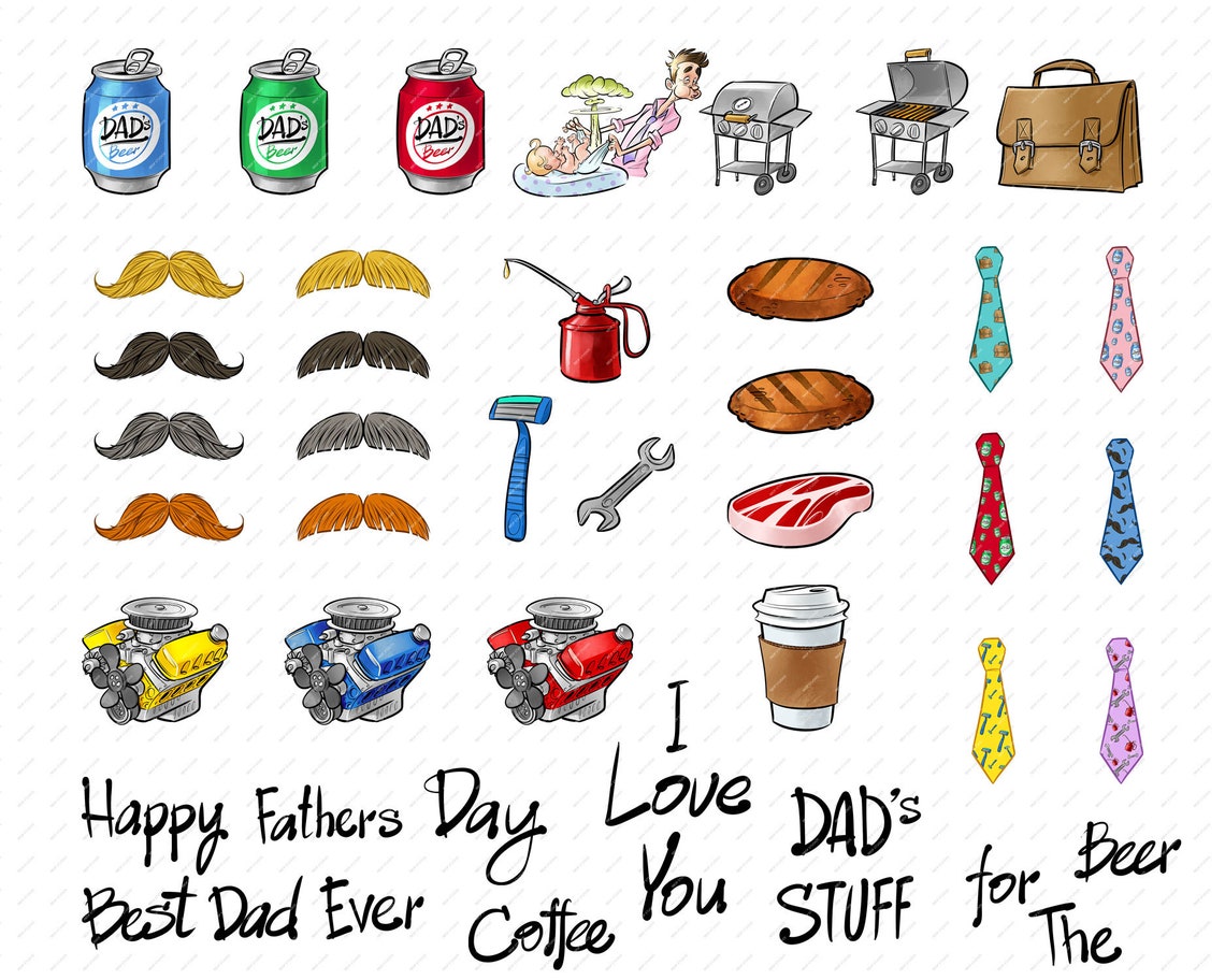 Father's Day Clipart, Digital Clipart, Father, Dad, Card, Multipack ...