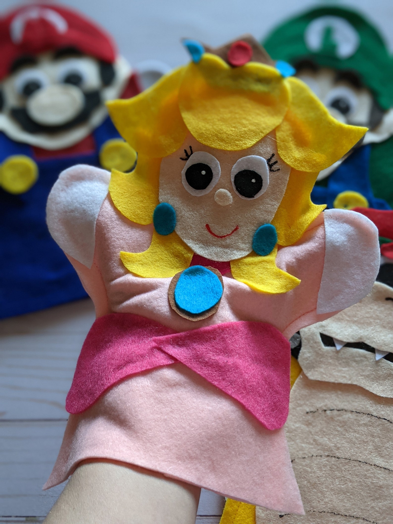 Super Mario Set of 5 Puppets Super Mario Luigi Princess - Etsy