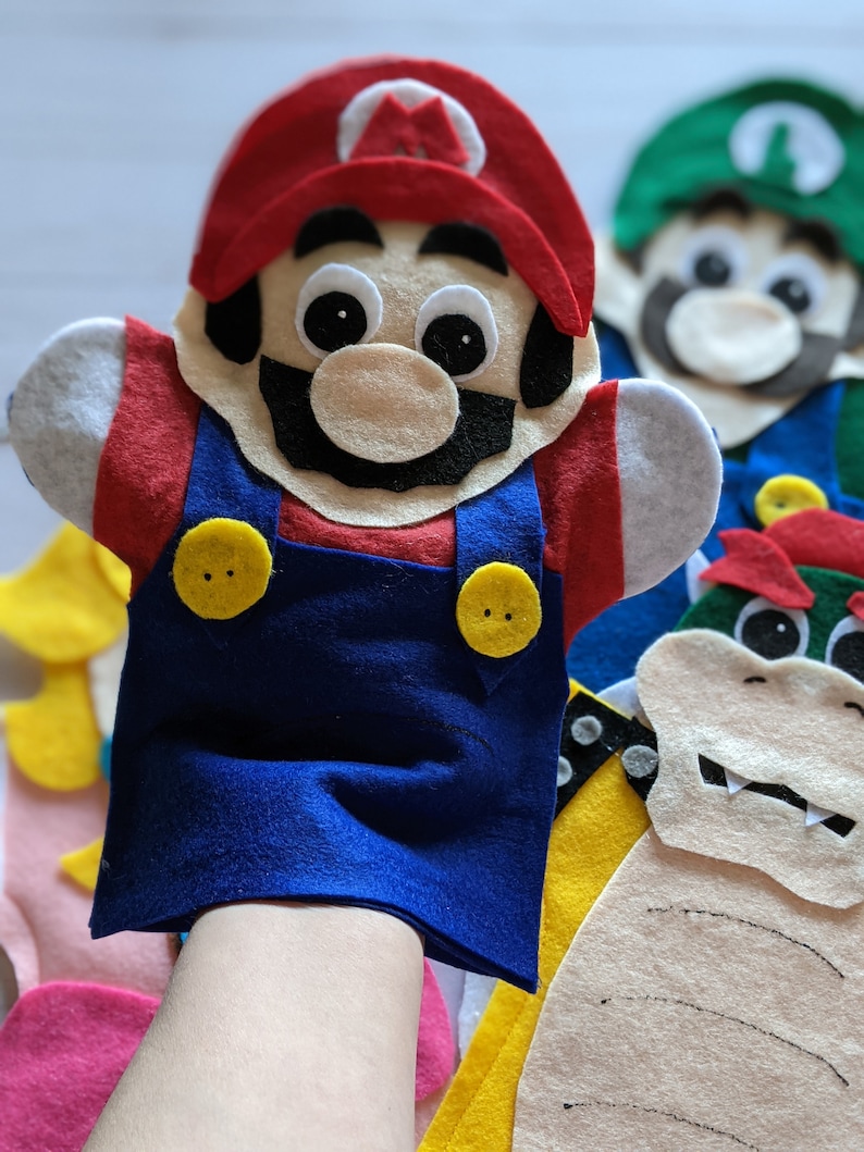 Super Mario Puppets Single Puppet Mario Luigi Princess - Etsy Nederland