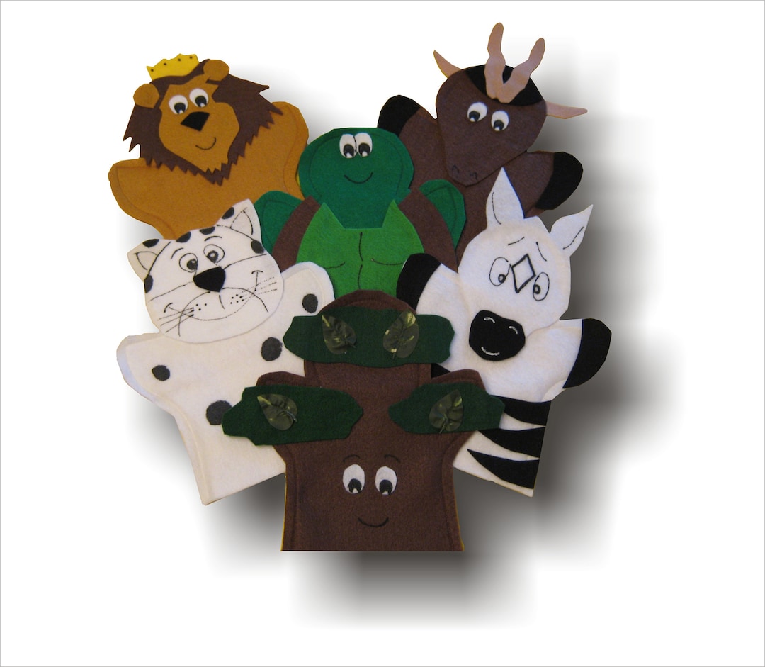 AIM Language Learning, L'arbre Ungali, Set of 6 Hand Puppets, Zebra ...
