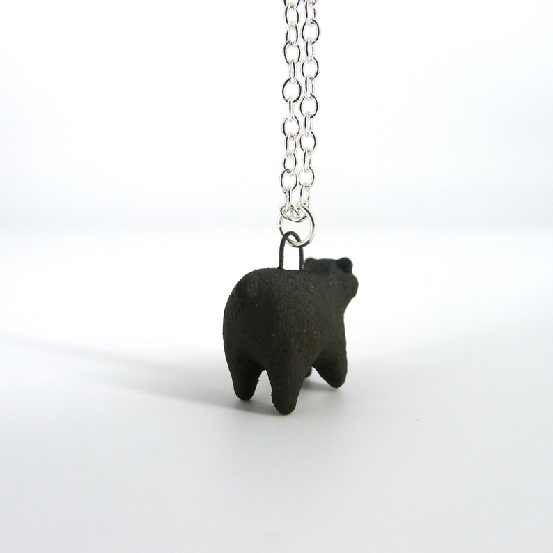 Black Bear Necklace- Ceramic Animal Necklace - Etsy