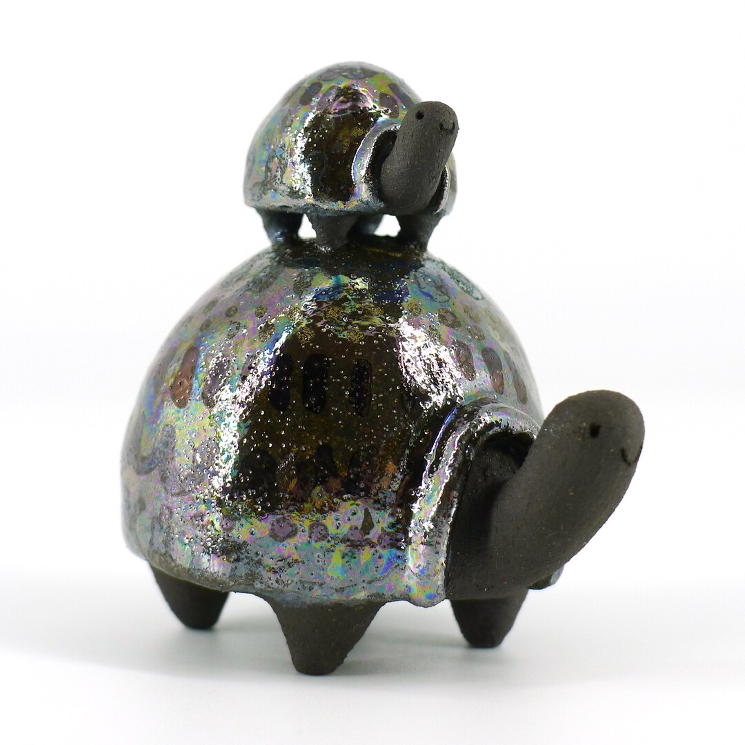 Mother and Baby Tortoise- Ceramic Tortoise Mini Sculpture, Animal ...
