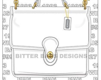 Vintage Coach Courier Bag Coloring Page Digital Download - Etsy