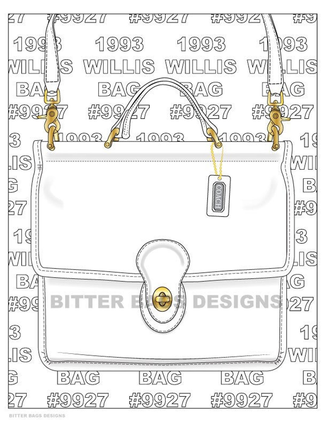 Vintage Coach Willis Bag Coloring Page Digital Download - Etsy