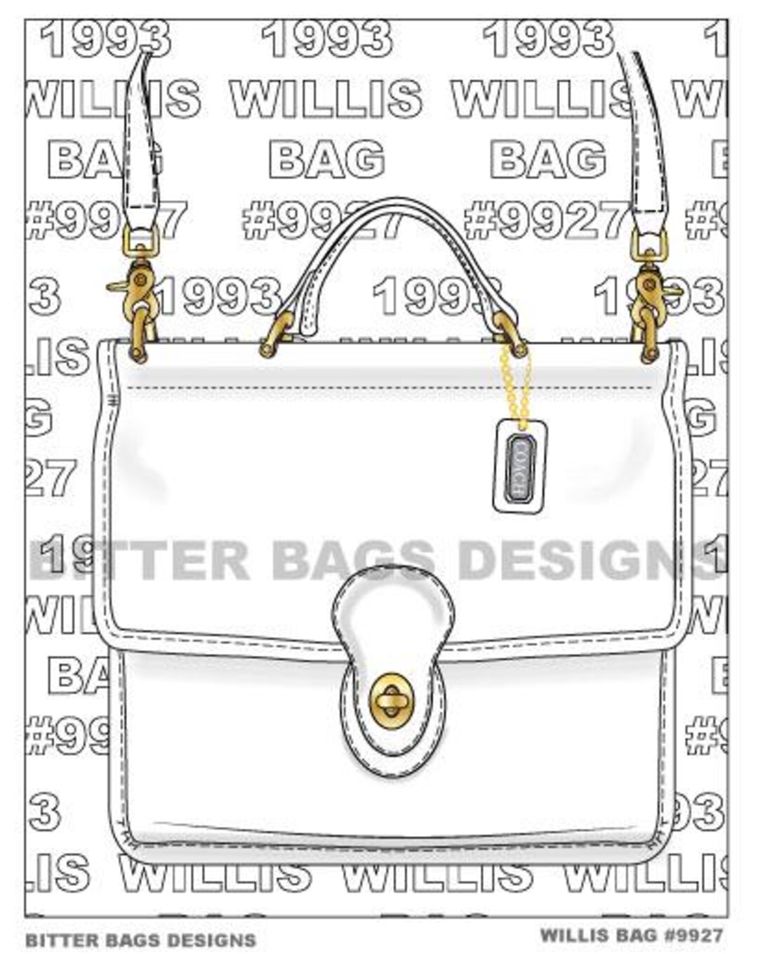 Vintage Coach Willis Bag Coloring Page Digital Download - Etsy