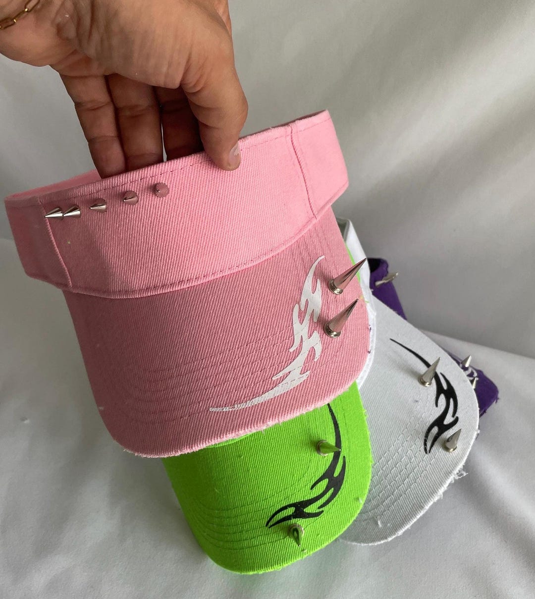 Custom Visor With Studs, Pointed Cap, Tribal Print, Unisex and ...