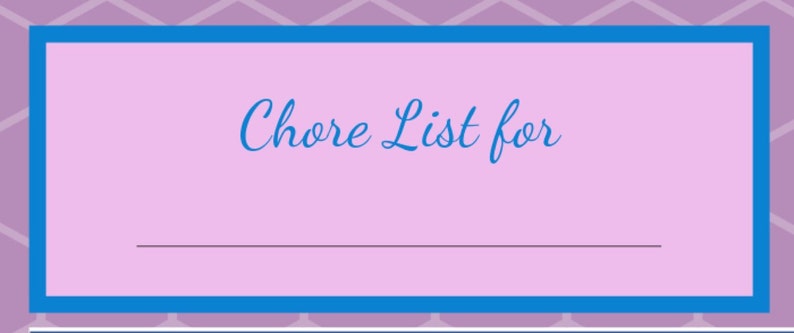 Cool Colors Childrens Chore Chart - Etsy