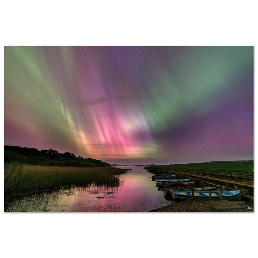 Donegal Northern Lights Photography Print: Ireland Aurora Borealis Wall ...