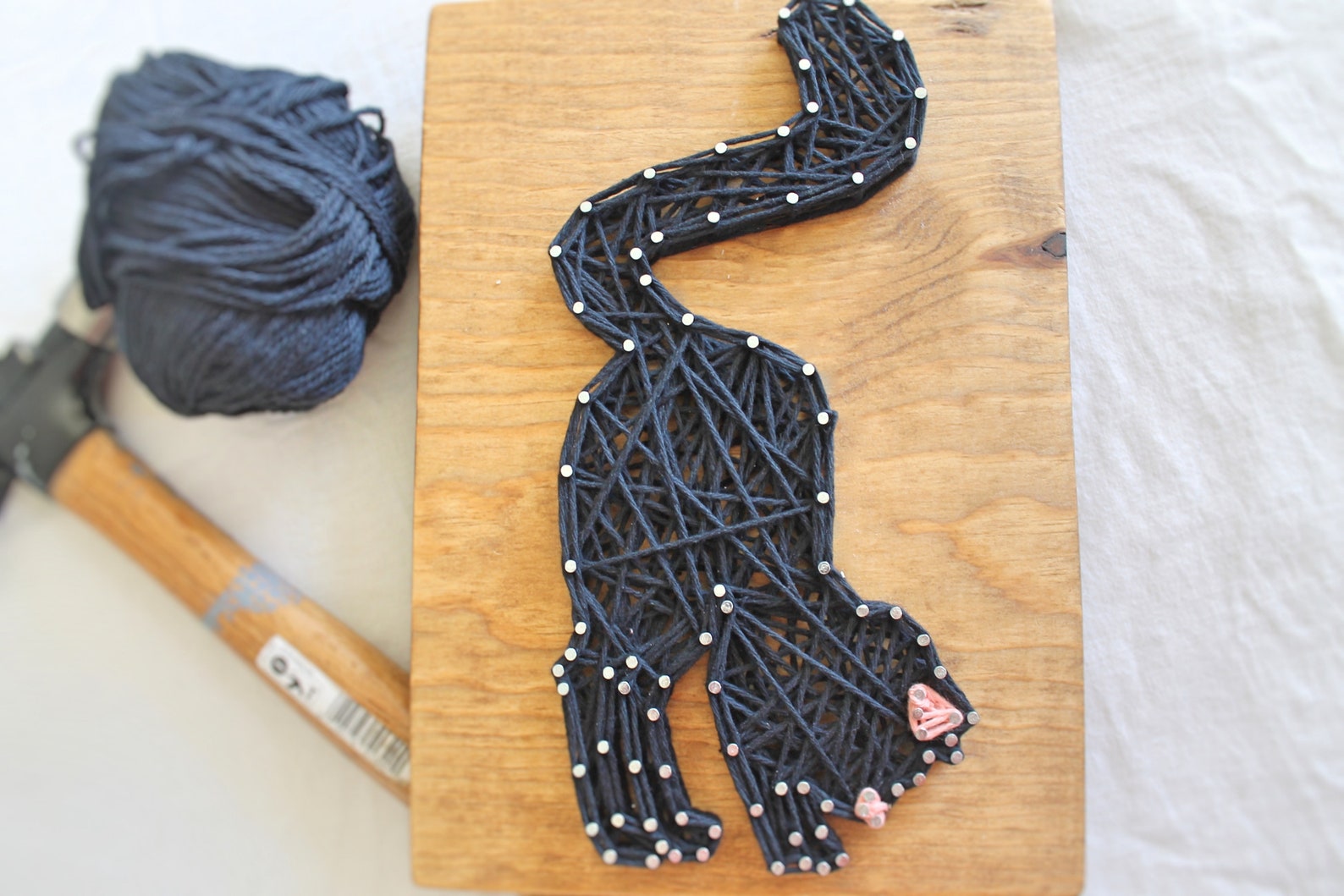 DIY String Art Kit Cat String Art Cat Wall Decor Small | Etsy