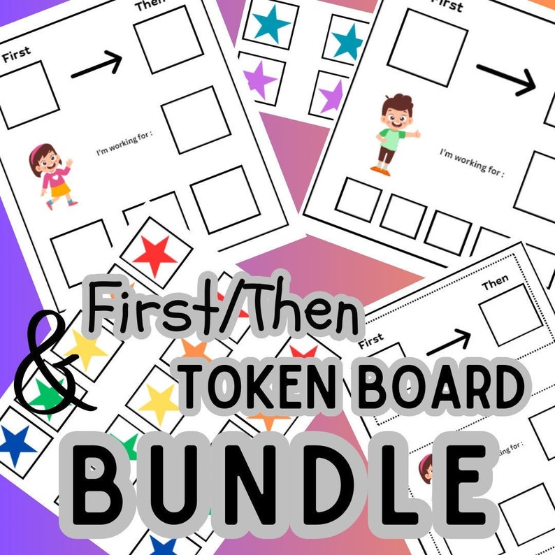First/then Token Board Bundle, Special Needs Visual Aids, Autism ...