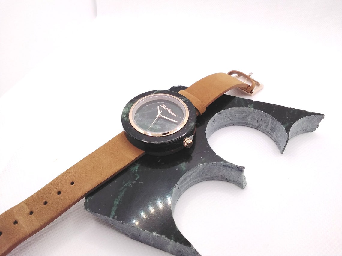 Real natural marble stone watch anniversary gift wood watch | Etsy