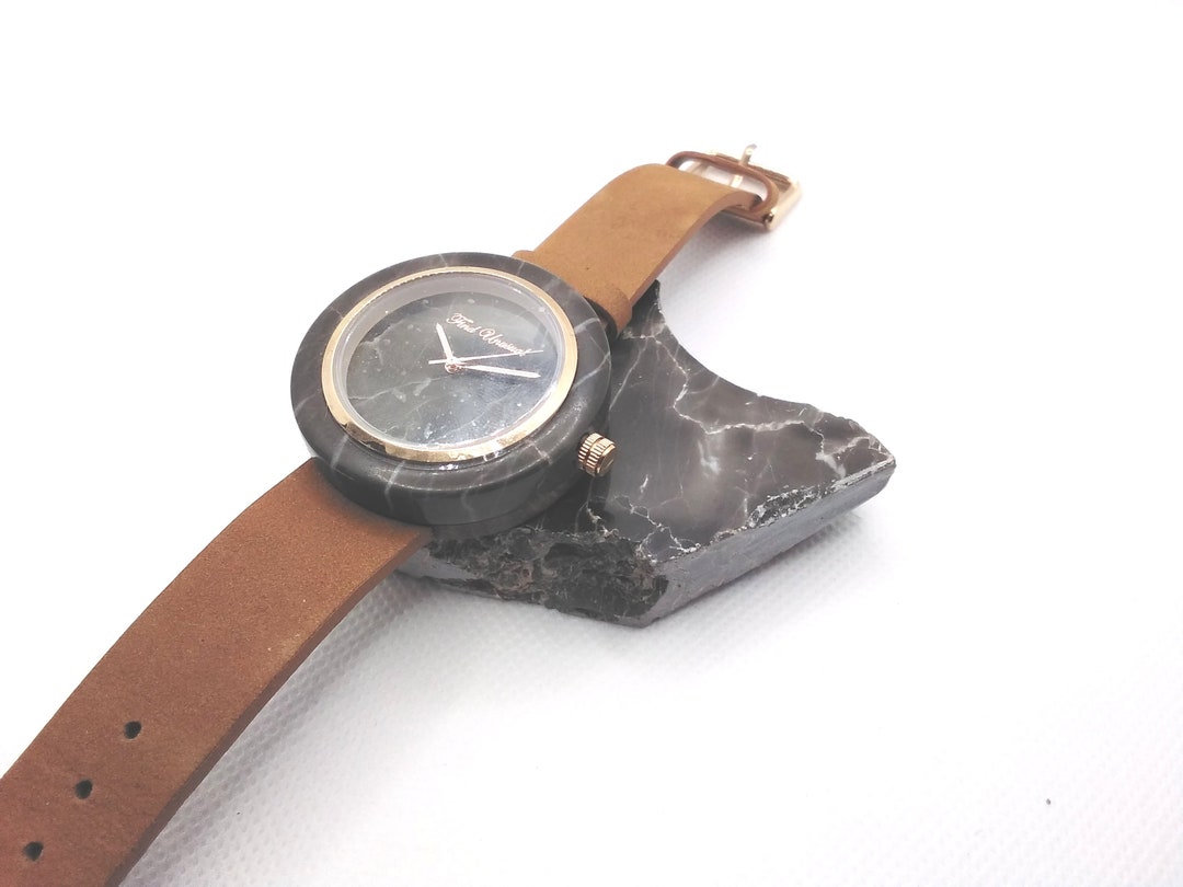 Natural Marble Real Stone Watch Anniversary Gift, Wood Watch Men, Women ...