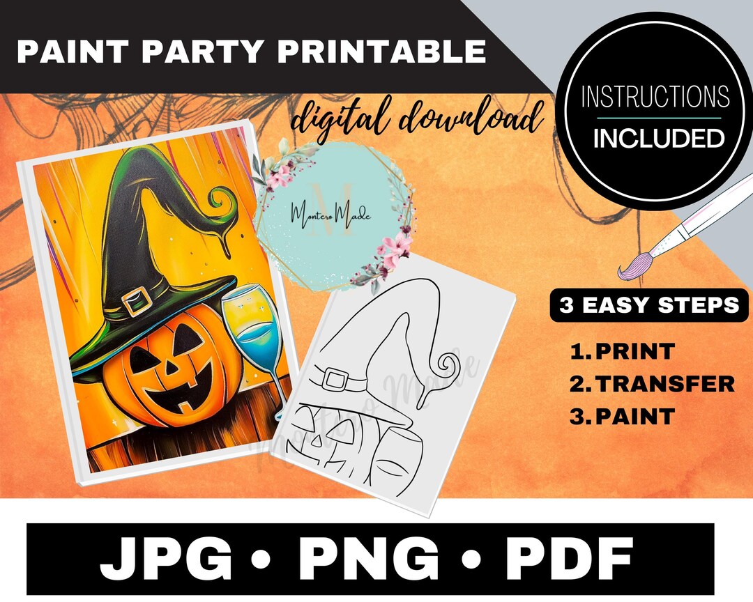 Halloween Pumpkin Paint Party Printable - Etsy