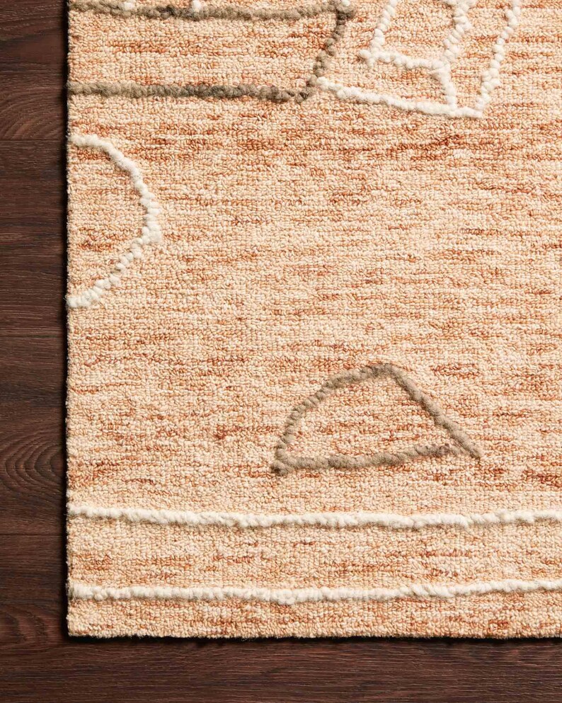 New Modern Hand Tufted Texture Loloi Ehren Leela LEE-05 Terracota Ivory ...