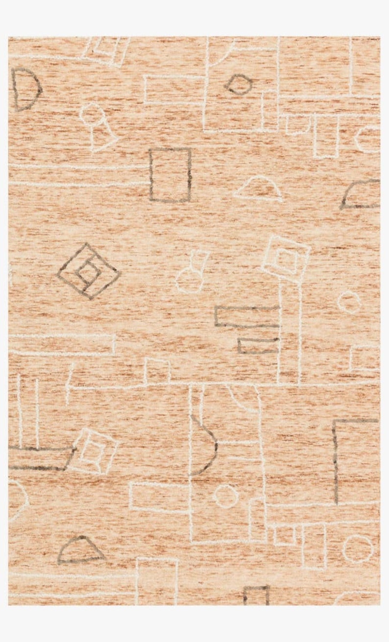 New Modern Hand Tufted Texture Loloi Ehren Leela LEE-05 Terracota Ivory ...