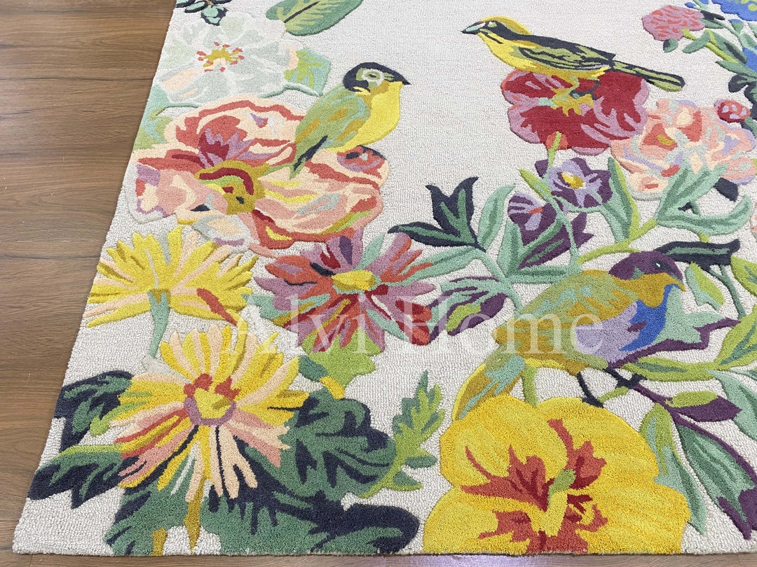 Bird Modern Rug | Tiger Hand Tufted Rugs | Designer Wool Area Rug ...