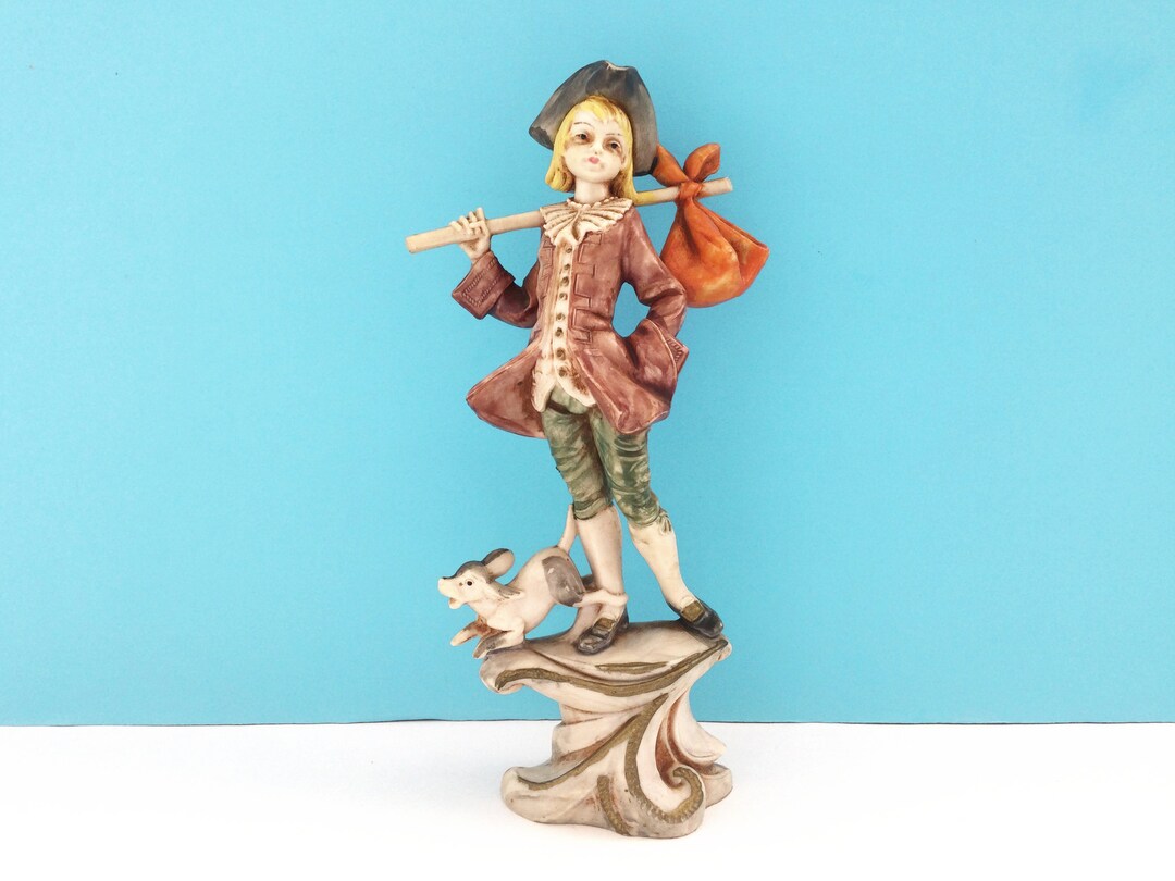 Vintage Fontanini Figurine, Shepherd Boy With Dog, Signed Simonetti ...