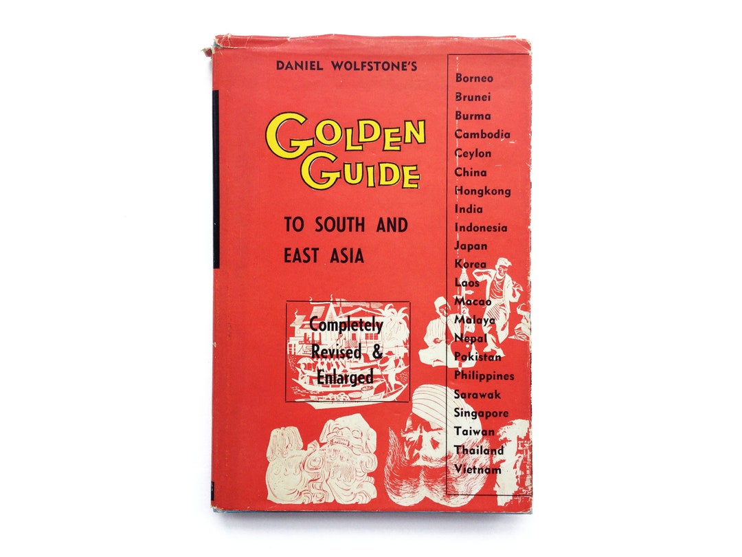 Vintage Asia Guide Book and Fold Out Map, Golden Guide to South and ...