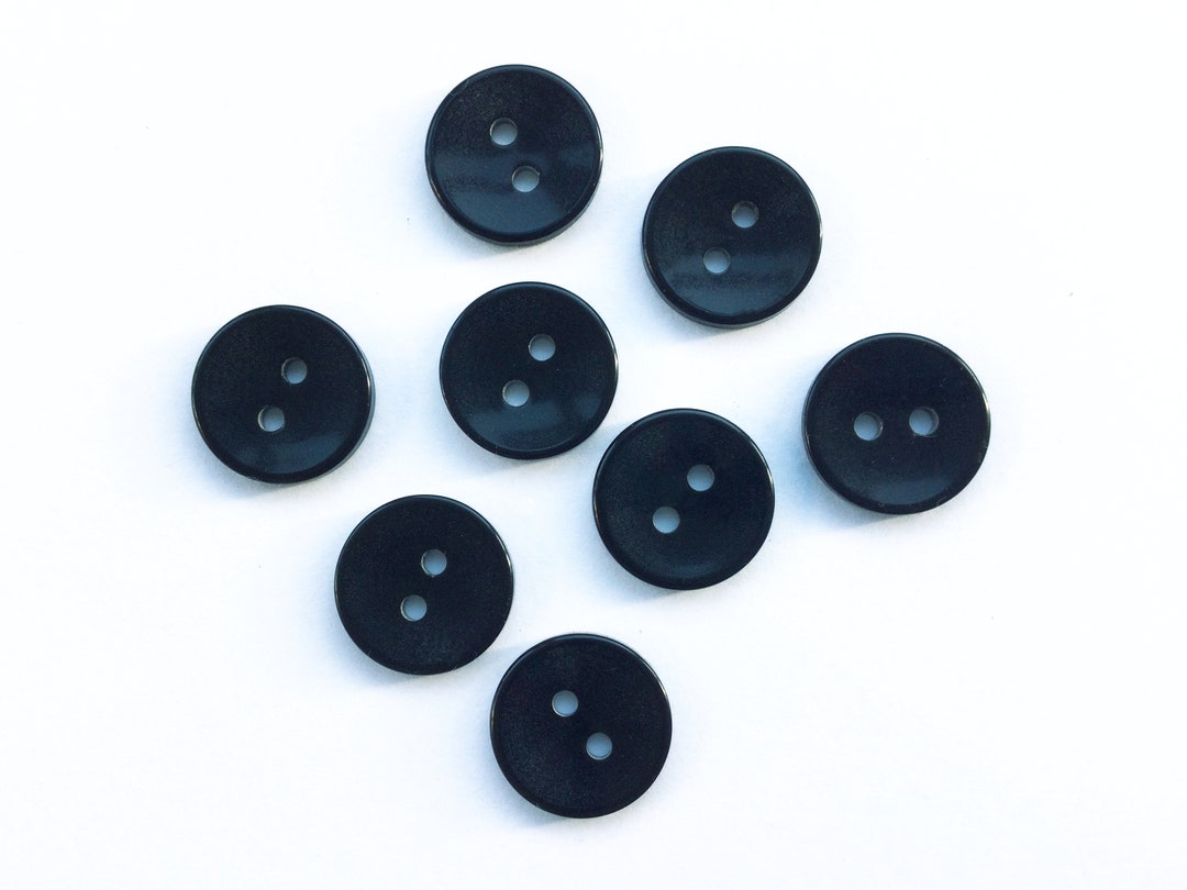 Small Black Buttons, Set of 8, New Old Stock, 1/2" Buttons for Shirts ...