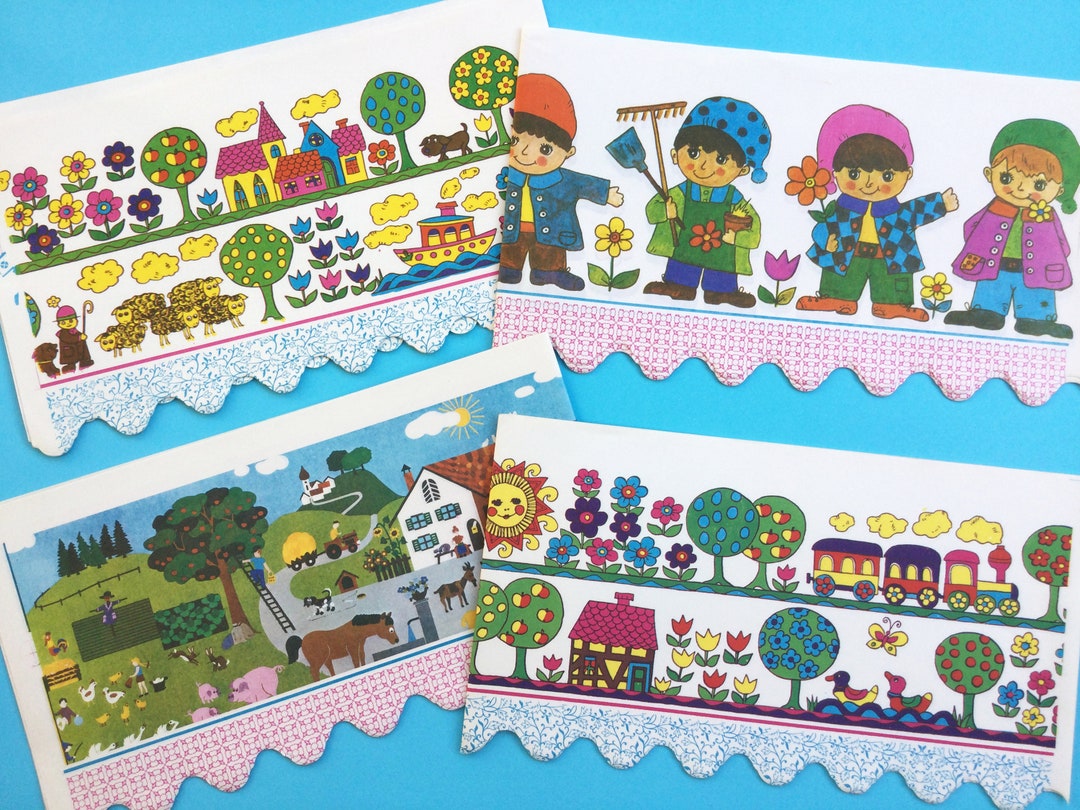 Shelf Paper Edging, Cute Patterns for Kids Room or Kitchen, Choice of 4 ...