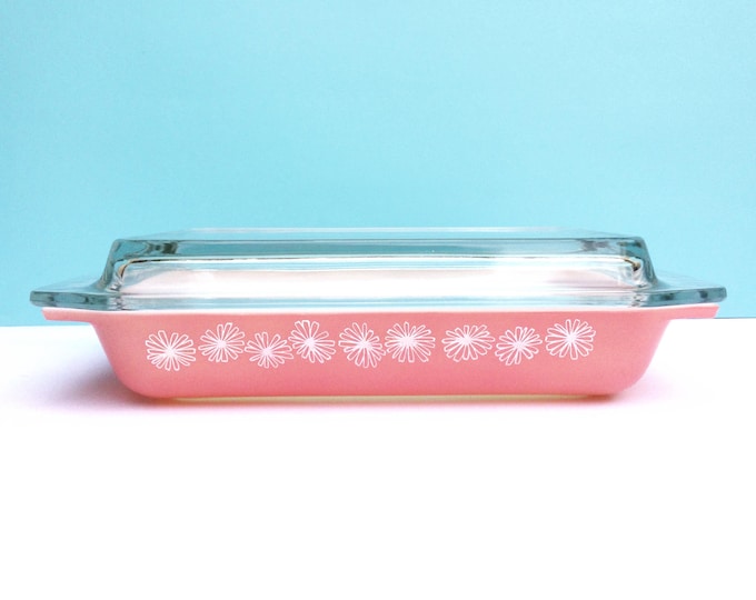 Pyrex Pink Daisy Casserole Dish, #548 - B, 1 1/4 QT. With Glass Lid ...