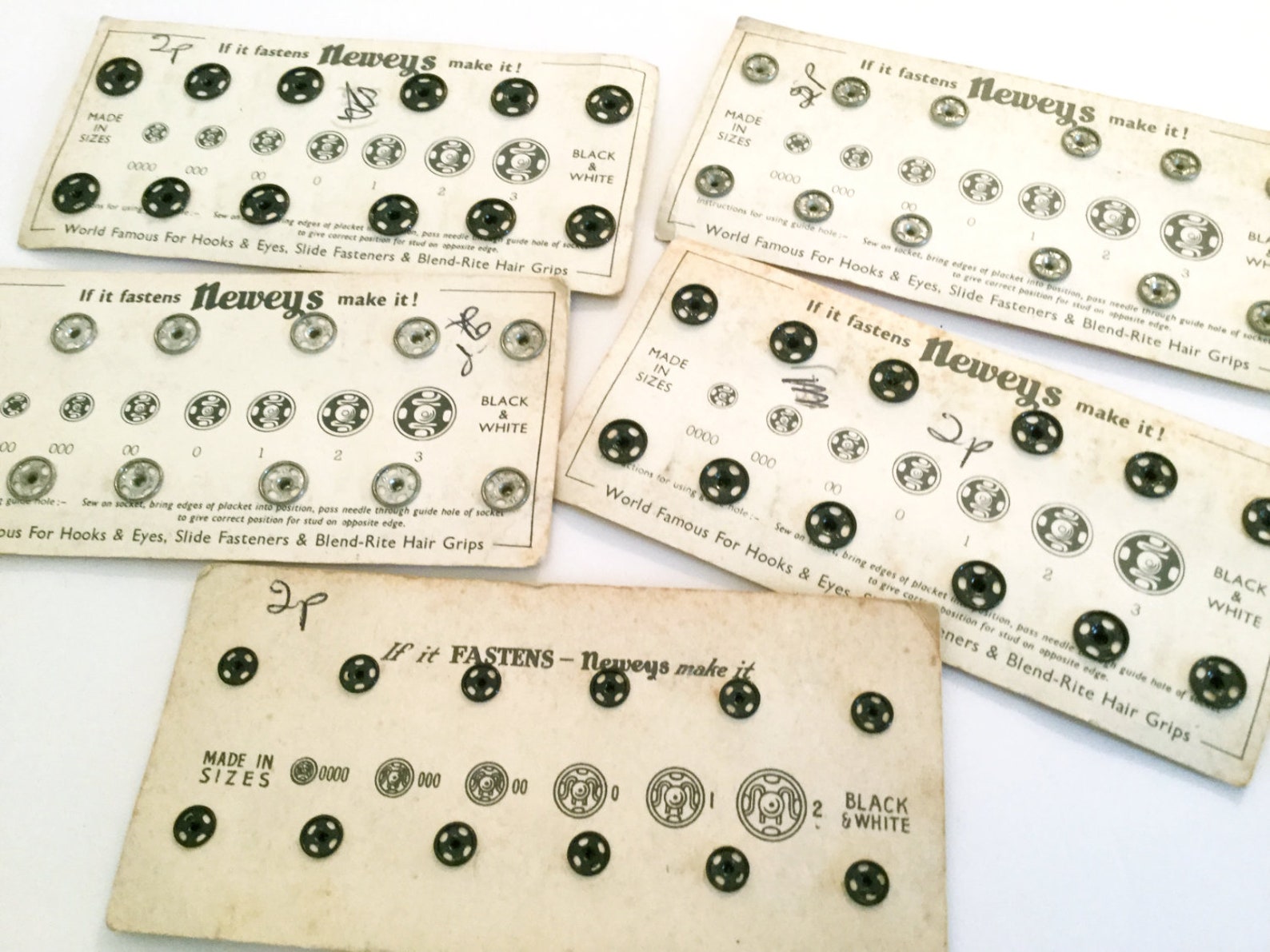 Metal Snap Buttons Vintage Snap Fasteners Original Cards | Etsy