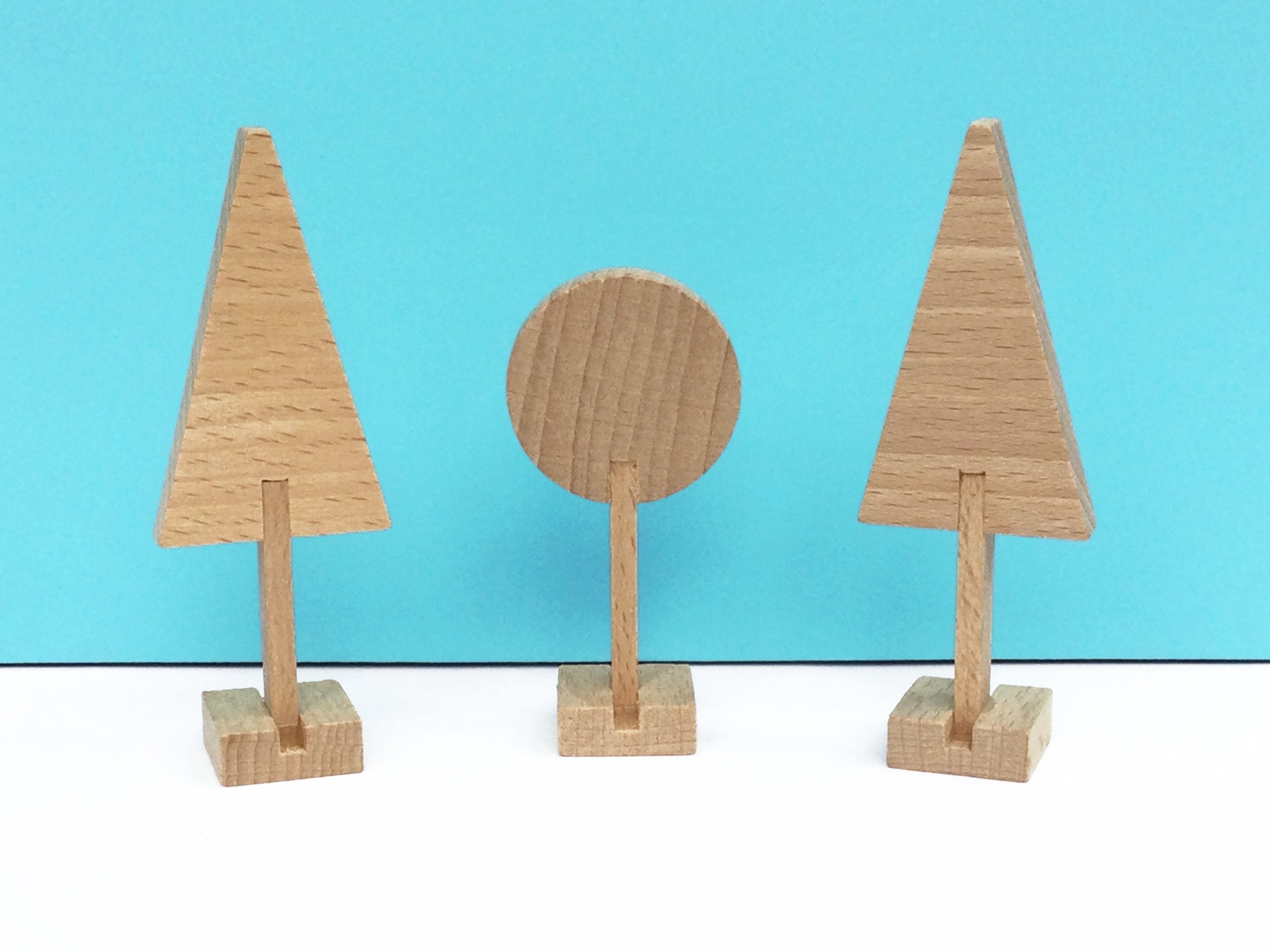 Miniature Wood Tree Set of 3 Simple Stylised Design Toy - Etsy