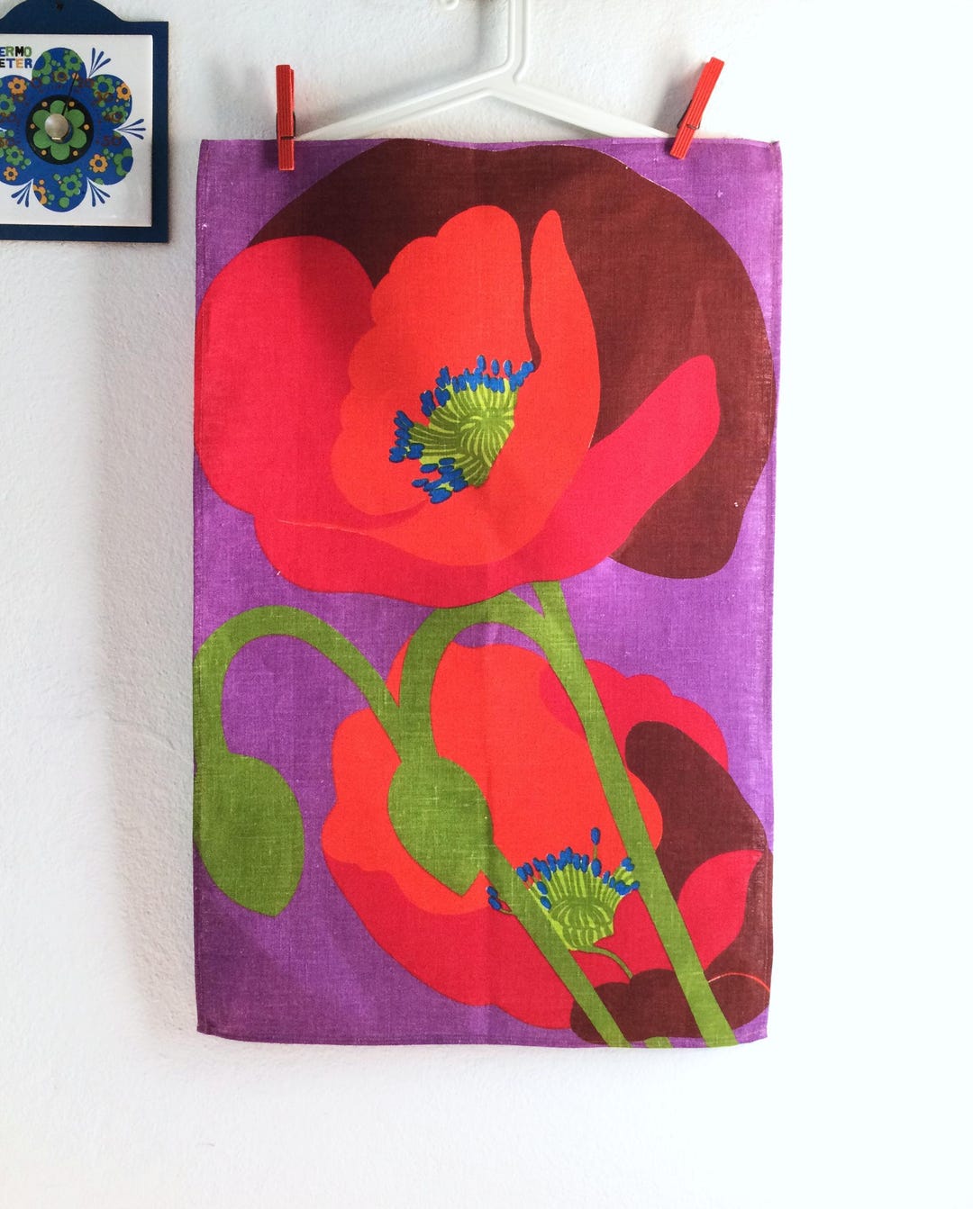 Vintage Poppy Linen Hanging: Made in Italy by Zucchi, 100% Linen - Etsy