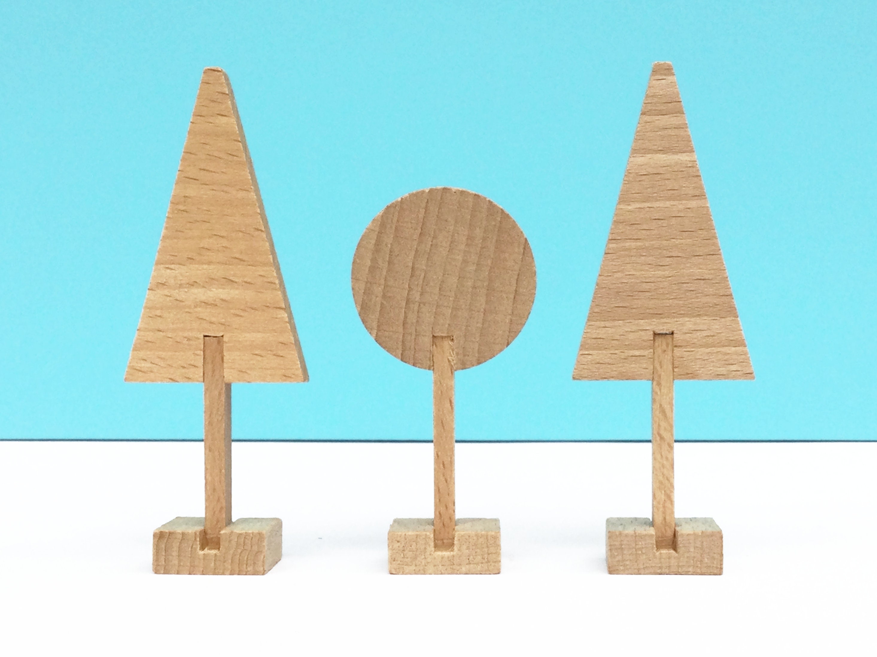 Miniature Wood Tree Set of 3 Simple Stylised Design Toy - Etsy