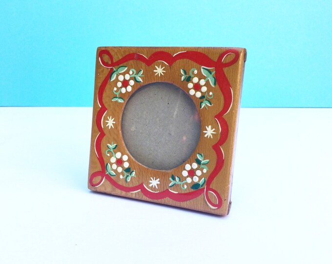 Vintage Picture Frame, Small Square Wood Frame for Table Top, Hand ...