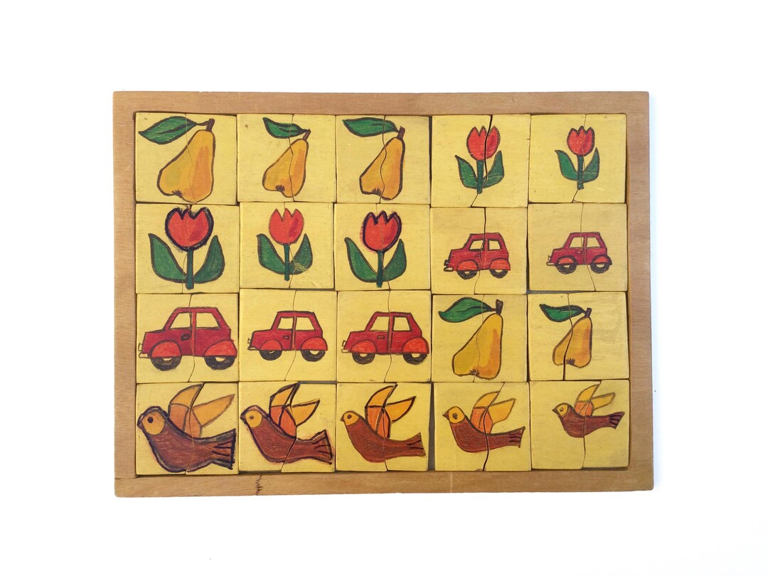 Vintage Wood Puzzle, Tray & Frame Puzzle, Sweet Illustrations, Waldorf ...