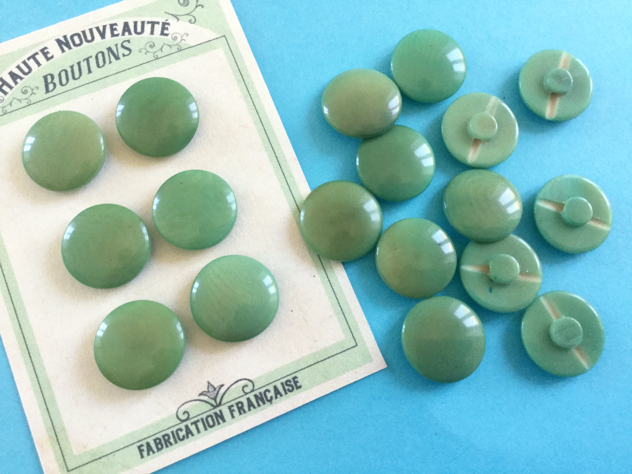 Botones verdes vintage marfil vegetal juego de 6 u 8 | Etsy