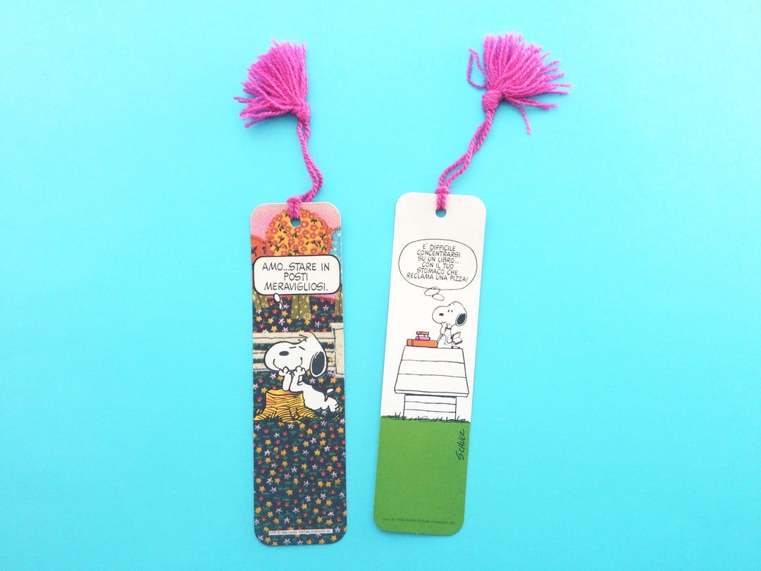 Vintage Snoopy Bookmark in Italian, Peanuts Collectibles, Printed in ...