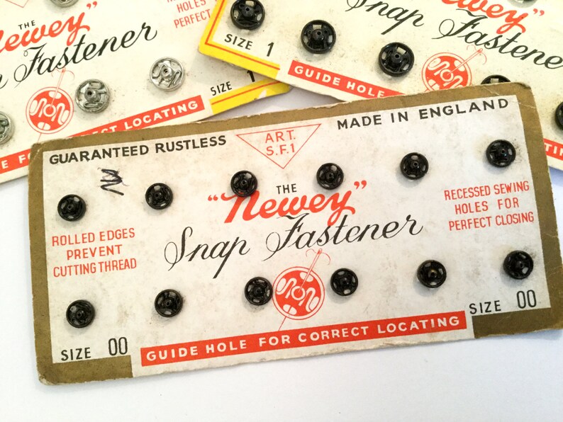 Metal Snap Buttons Vintage Snap Fasteners Original Cards | Etsy