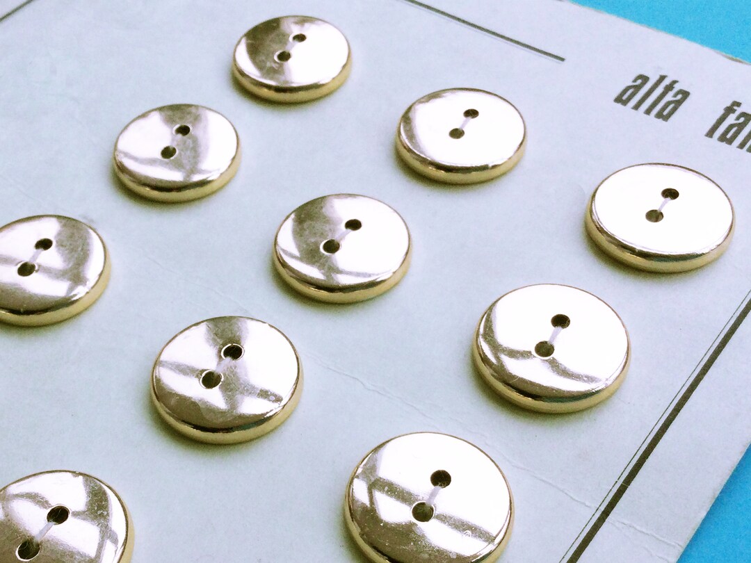 Gold Tone Metal Buttons - Set of 6 - 5/8" Bordadex Spain - Etsy