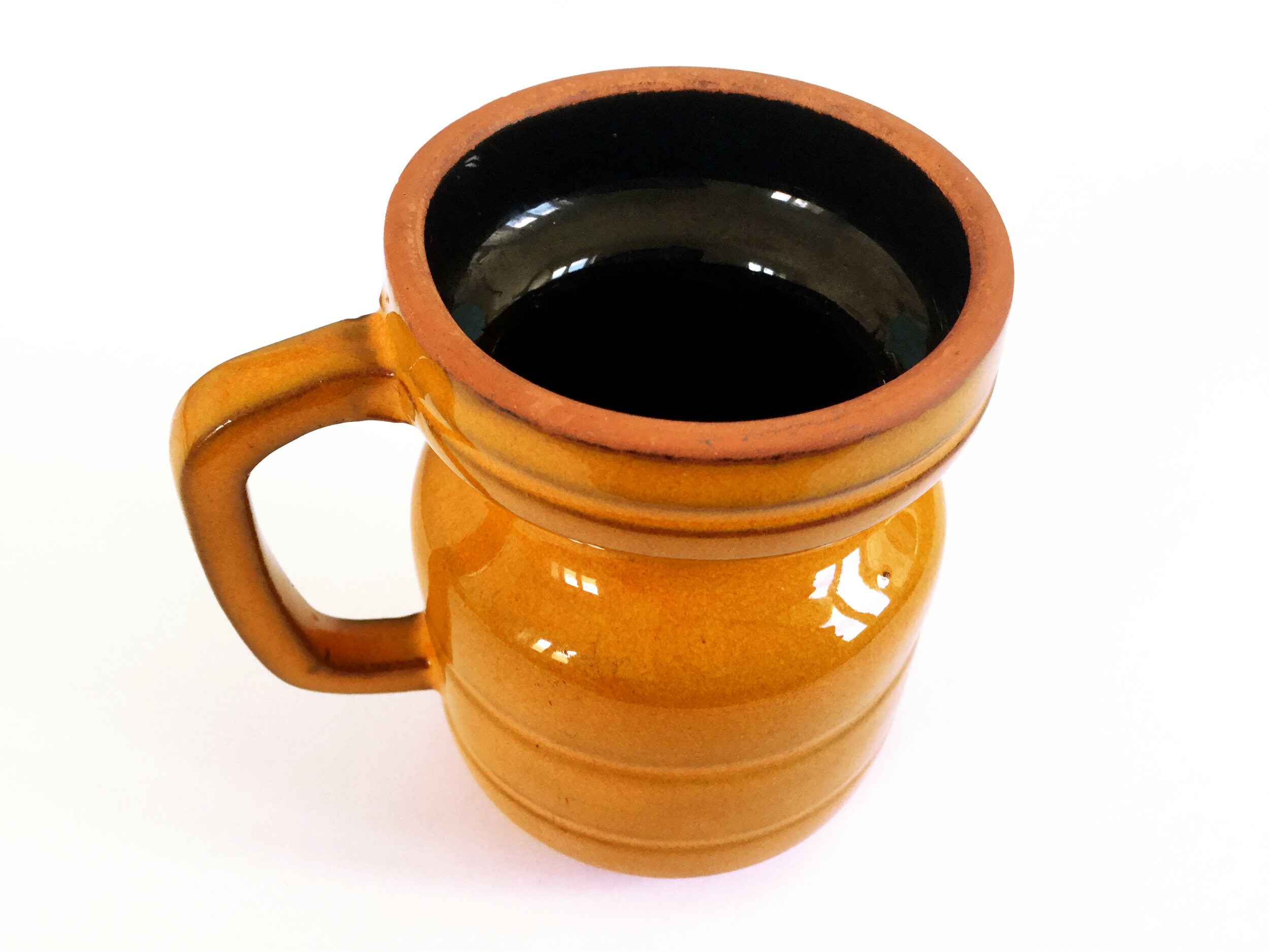 Orange ceramic vase with handle West German Pottery vintage | Etsy