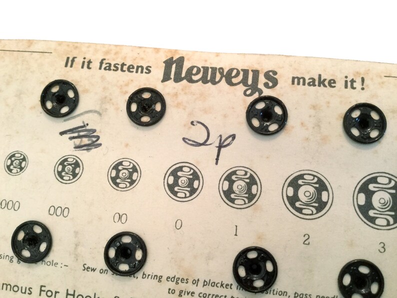 Metal Snap Buttons Vintage Snap Fasteners Original Cards | Etsy