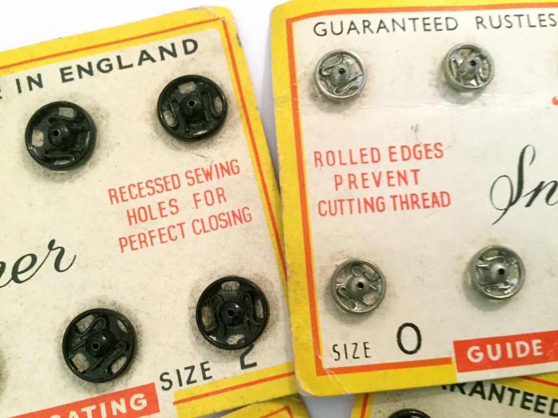 Metal Snap Buttons Vintage Snap Fasteners Original Cards | Etsy