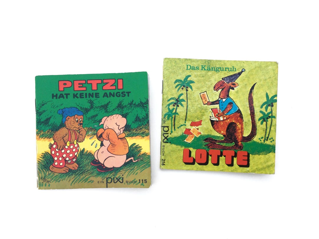 Vintage German Pixie Books: Kangaroo Lotte & Petzi, 1970s Collectible ...