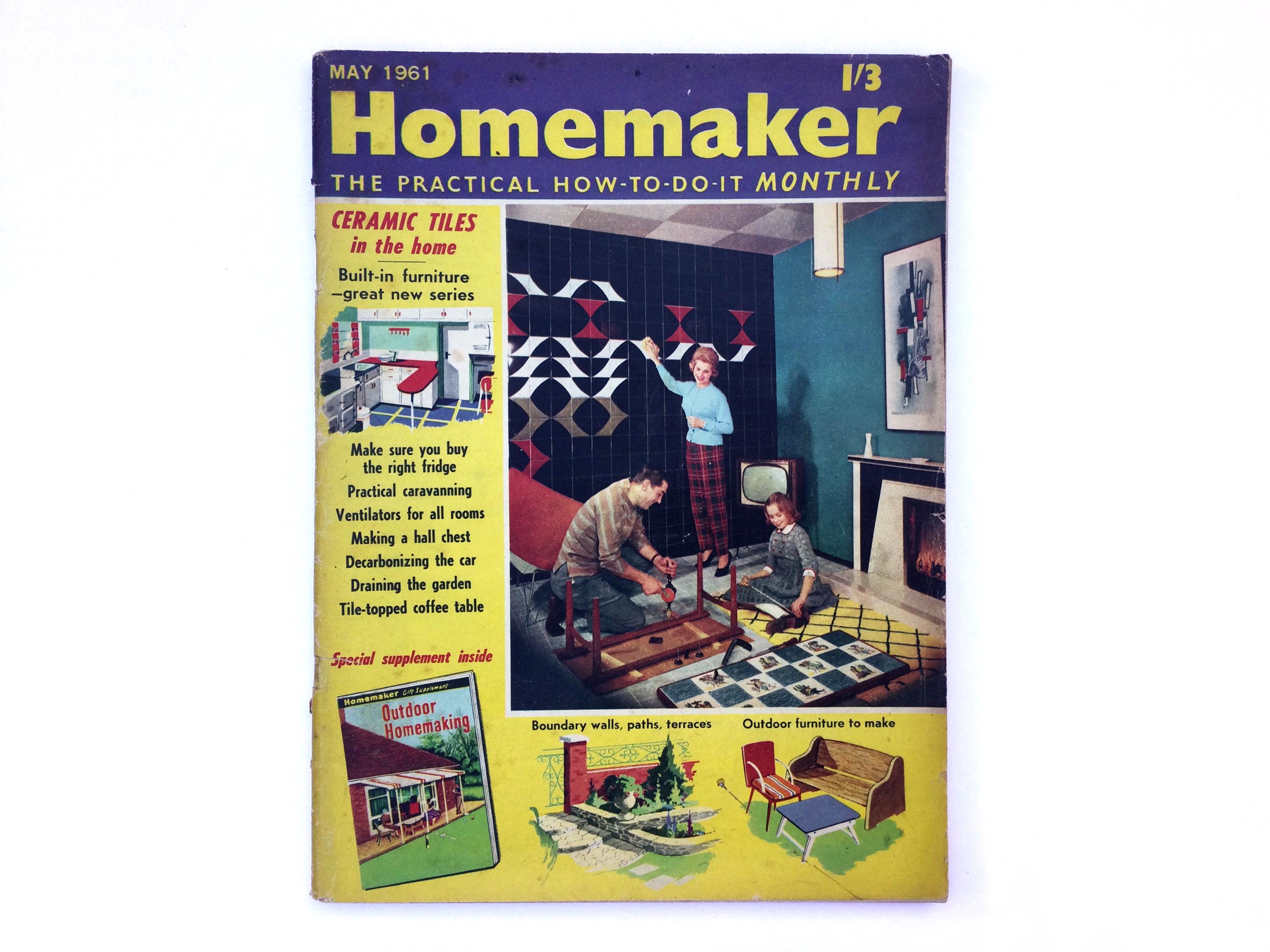1961 Homemaker Magazine: Mid-century DIY Projects & Vintage Adverts - Etsy