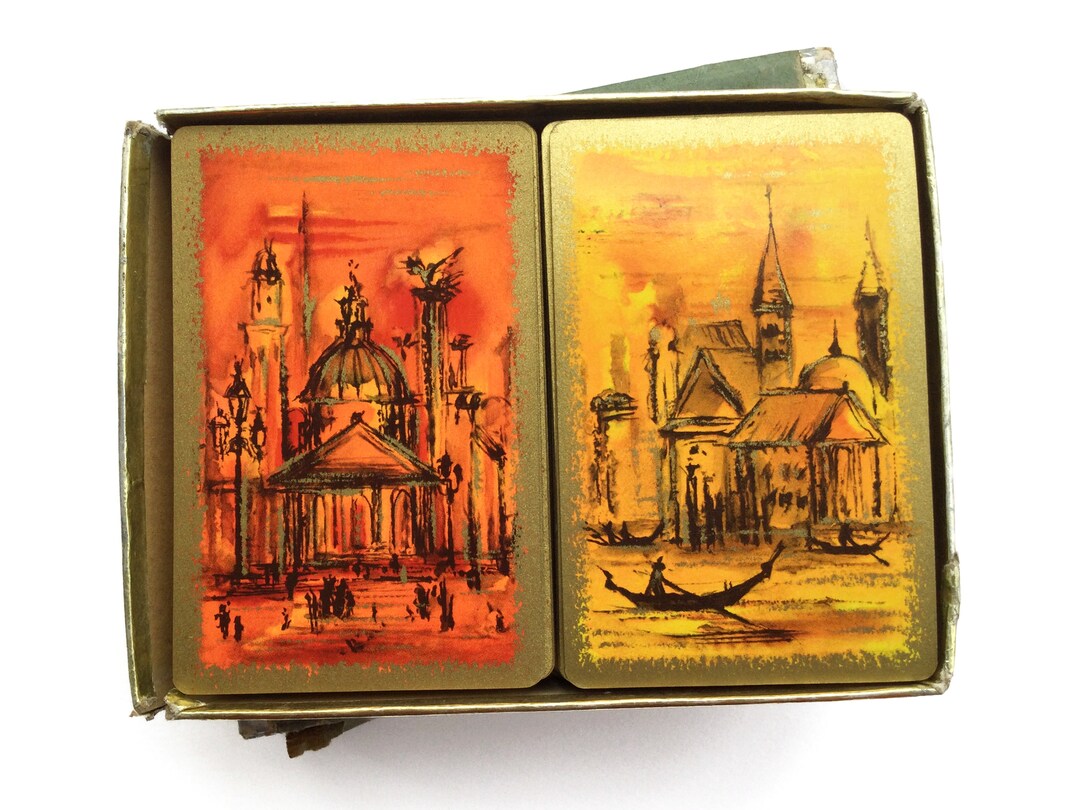 Vintage Playing Cards, Set of 2, Complete Decks, With 4 Joker Cards ...