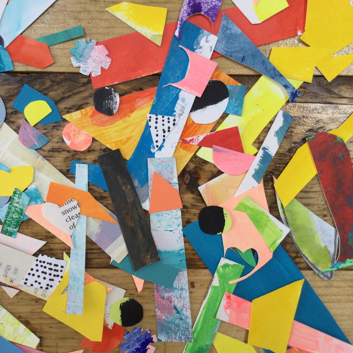 Collage Confetti - Collage Kit, Collage Scraps, Sketchbook, Mixed Media ...