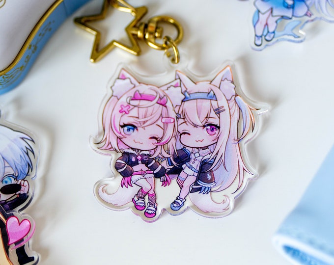 Chibi Fuwamoco Acrylic Charm - Etsy