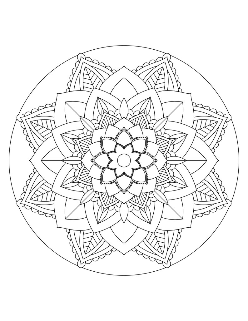 Five PDF Downloadable and Printable Mandalas for Downpload, Print and ...
