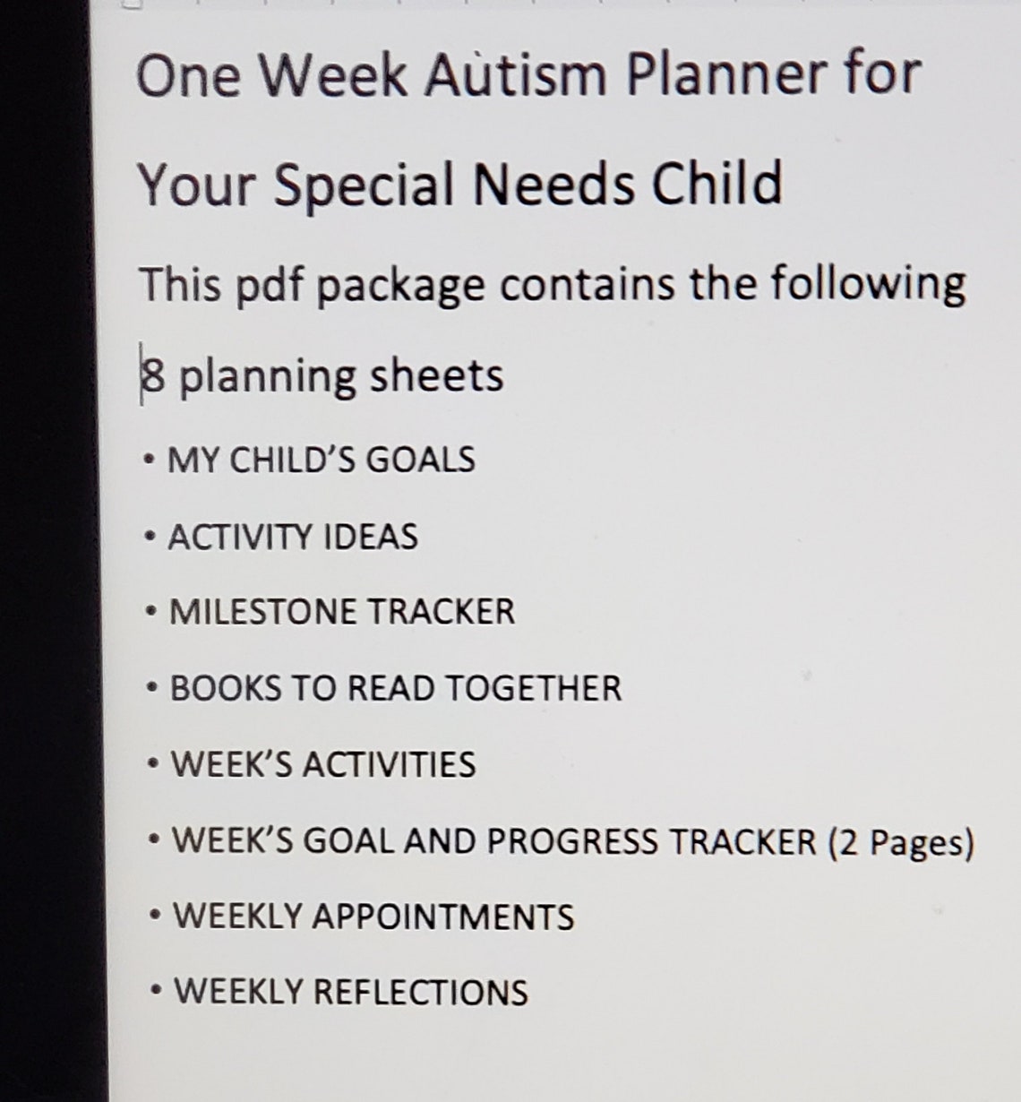 Weekly Autism Planner for Parents and Teachers. Checklist and Journal ...